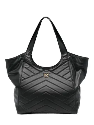 Pinko Chevron-quilted Tote Bag - Black