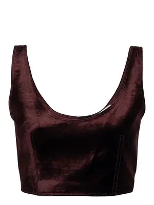 FORTE_FORTE Velvet Bandeau Top - Brown