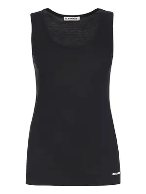 JIL SANDER Cotton Tank Top - Blue