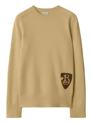 Burberry Burberry B Shield Wool Blend Sweater Sand