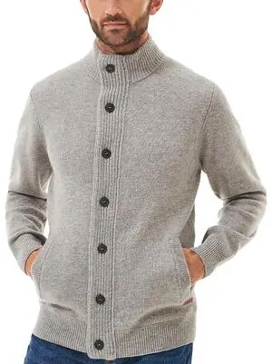 Barbour Elbow Patch Button Detailed Cardigan - New Stone