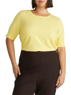 Universal Standard Universal Standard Rosie Short Sleeve Sweater Banana Pudding