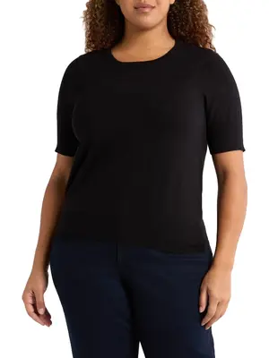 Universal Standard Rosie Short Sleeve Sweater - Black