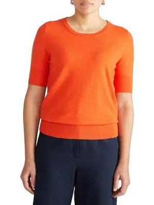 Universal Standard Rosie Short Sleeve Sweater - Orange Flame