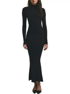 FAVORITE DAUGHTER The Millie Long Sleeve Knit Dress - Black