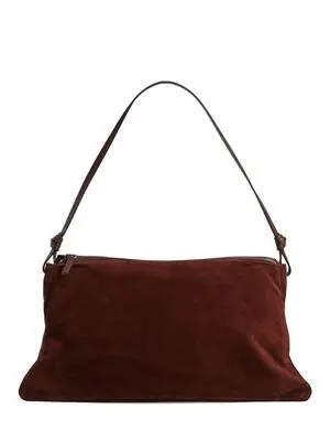 Staud Wally Suede Shoulder Bag - Mahogany