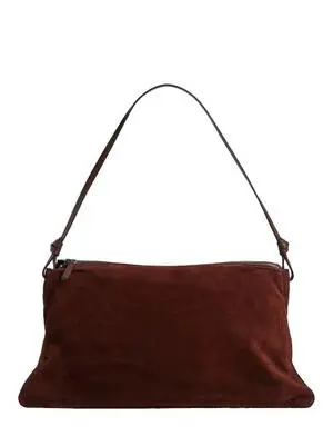 Staud STAUD Wally Suede Shoulder Bag Mahogany