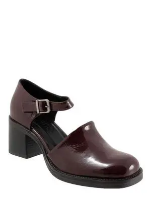 BUENO Bueno Rita Block Heel Pump Burgundy Patent