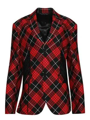JEAN PAUL GAULTIER Tailored Jacket With Lacing - Red Tartan