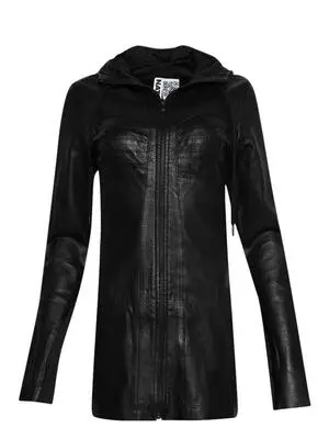 Natasha Zinko Washed Leather Zip-up Dress - Black