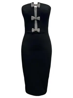 Dress The Population Erica Crystal-embellished Strapless Body-con Midi-dress - Black Silver