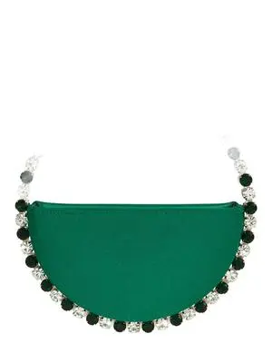 L’ALINGI Eternity Embellished Satin Clutch - Emerald Green