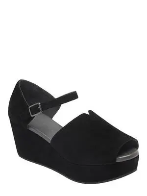 CHOCOLAT BLU Wido Platform Wedge Sandal - Black Suede