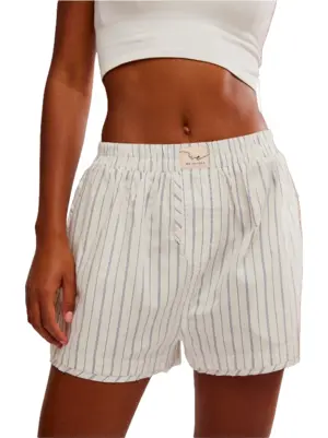 Free People Boxer Shorts - Ivory Combo