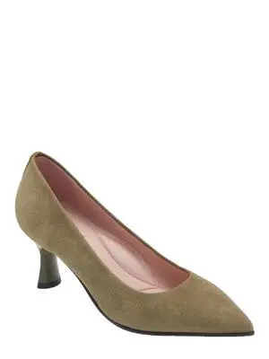 Naot Margot Pointed Toe Pump - Olive Suede