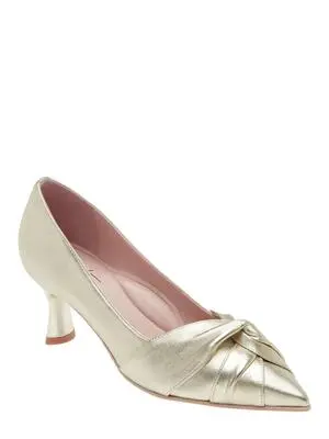 Naot Harlow Pointed Toe Pump - Gold Metallic Leather