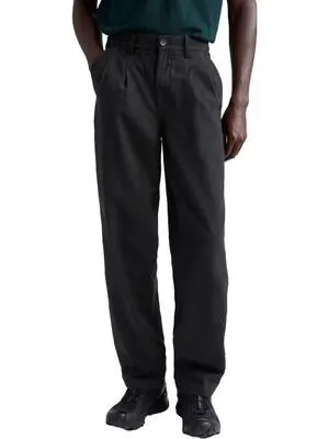 NOAH Double Pleat Cotton Pants Black