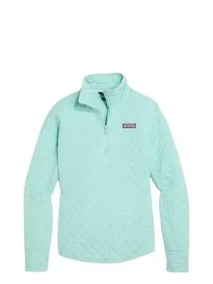 Vineyard Vines Dreamcloth® Quilted Shep Half Zip Pullover - Aqua Haze Heather