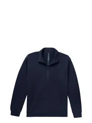 Lululemon Steady State Cotton-blend Jersey Half-zip Sweatshirt - Blue