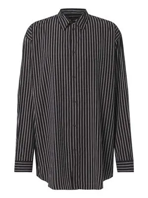 Balenciaga Flowing Striped Poplin Shirt - Black