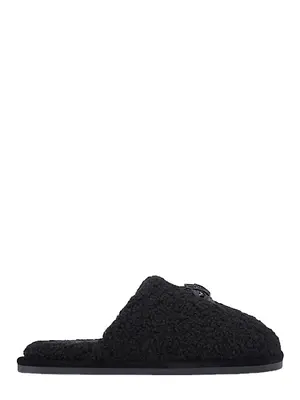 Kurt Geiger Kensington Eagle-logo Faux-shearling Slippers - Black