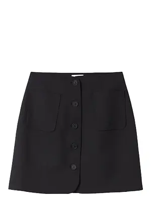 Claudie Pierlot Wool-blend Mini Skirt - Noir / Gris
