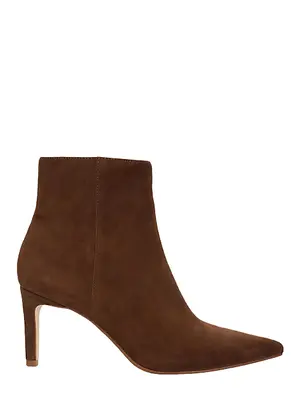 DUNE Pointed-toe Suede Heeled Ankle Boots - Dark Tan Suede