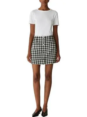 Rebecca Taylor Phillipa Checked Skirt - Black Combo