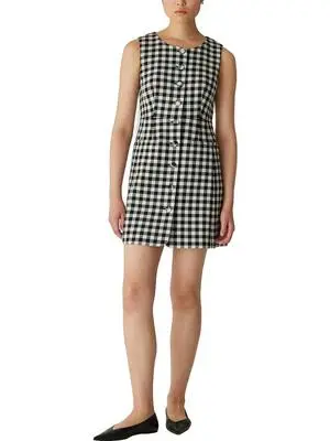 Rebecca Taylor Phillipa Check Mini Dress - Black Combo