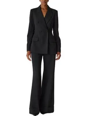 Rebecca Taylor Calvary Twill Double Breasted Blazer - Black