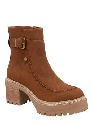 Mia MIA Toula Platform Bootie Cognac