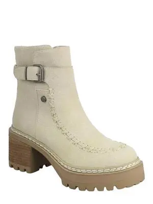 Mia Toula Platform Bootie - Ecru Amber