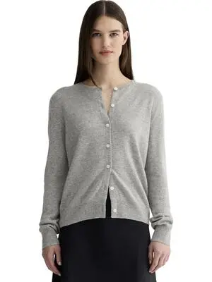 Everlane Classic Cashmere Cardigan Light Heather Grey