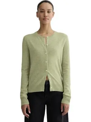 Everlane Classic Cashmere Cardigan Light Heathered Moss