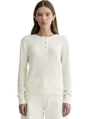 Everlane Waffle Henley Bone White