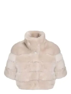Gorski Reversible Cropped Shearling Bolero - Cream