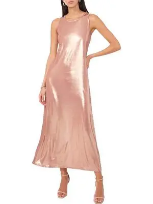 Vince Camuto Metallic Maxi Dress - Rose Clay