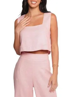 PETAL & PUP Petal & Pup Devlin Linen Crop Tank Blush