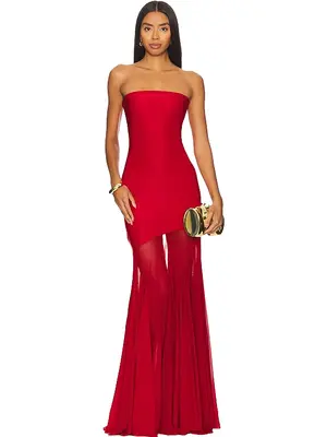 DEME BY GABRIELLA Dahlia Gown - Maroon