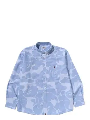 A BATHING APE Stripe Camo Relaxed Fit Shirt - Blue