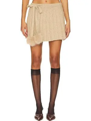 LOBA Nili Pleated Wrap Skirt - Tan