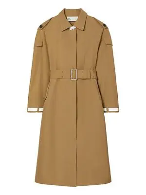 Tory Burch Wool Blend Trench Coat - Dark Sandalwood
