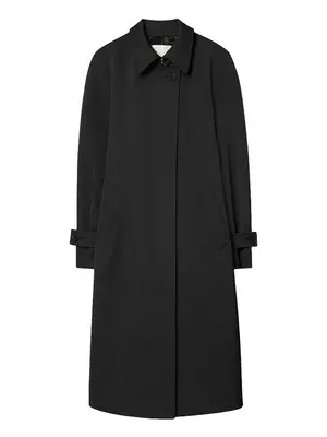 Tory Burch Wool Blend Trench Coat Night Shadow