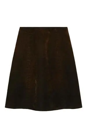 Tory Burch Flocked Denim Skirt Jasper Brown