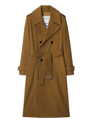 Burberry Belted Cashmere Trench Coat - Brown