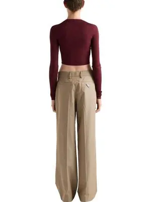 Prada Prada Intarsia-Knitted Logo Top Red