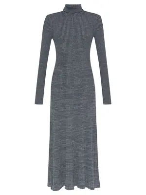 Moncler Logo-patch Maxi Dress - Grey