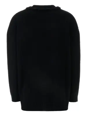 Valentino Garavani Braid-detail Wool Jumper - Black