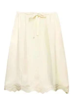Prada Drawstring-waist Silk Midi Skirt - Neutrals