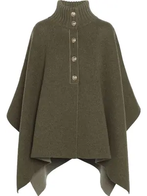 BARRIE Cashmere Blend Cape - Green